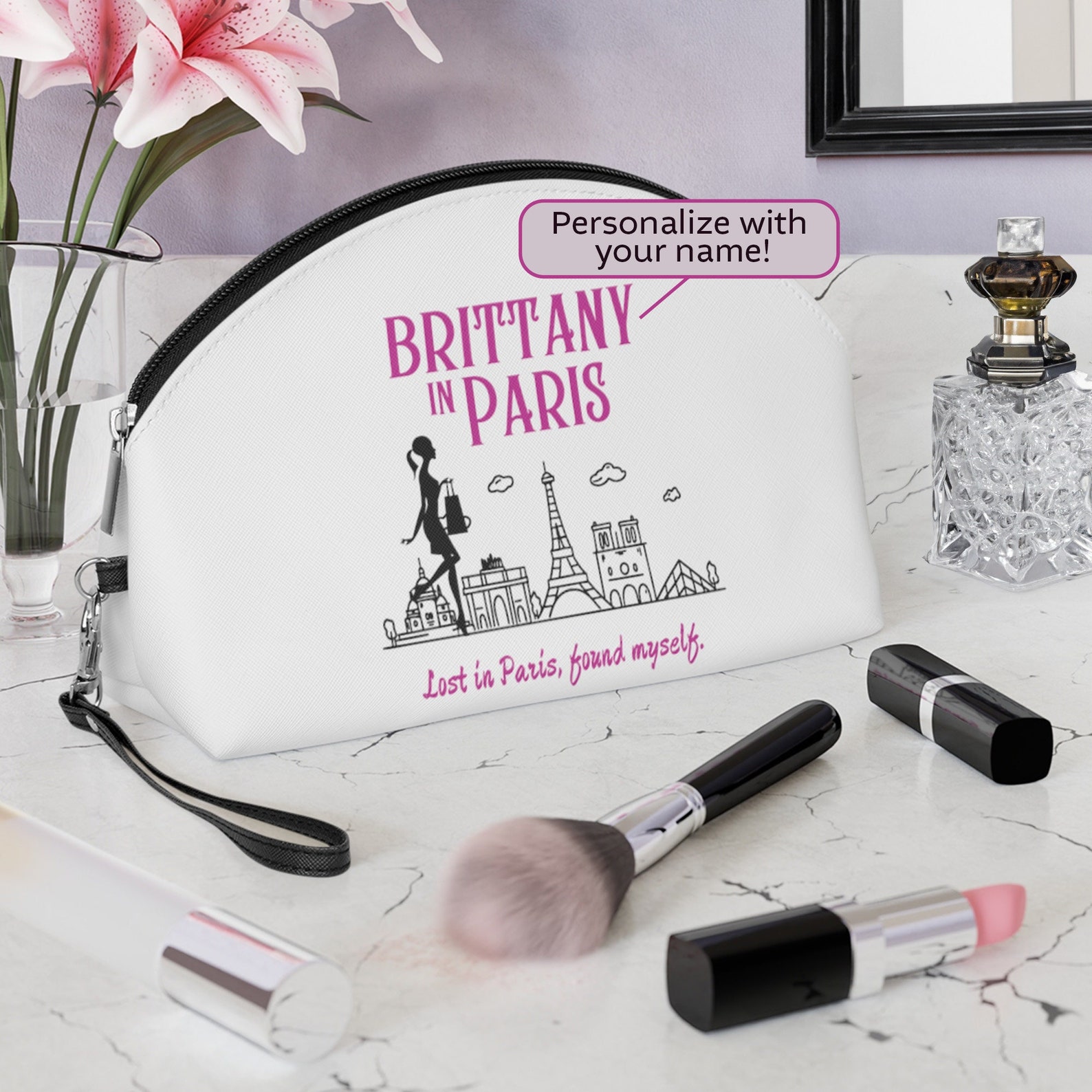 Personalized Emily in Paris Makeup Bag, Paris Lover Gift, Gift for Her ...