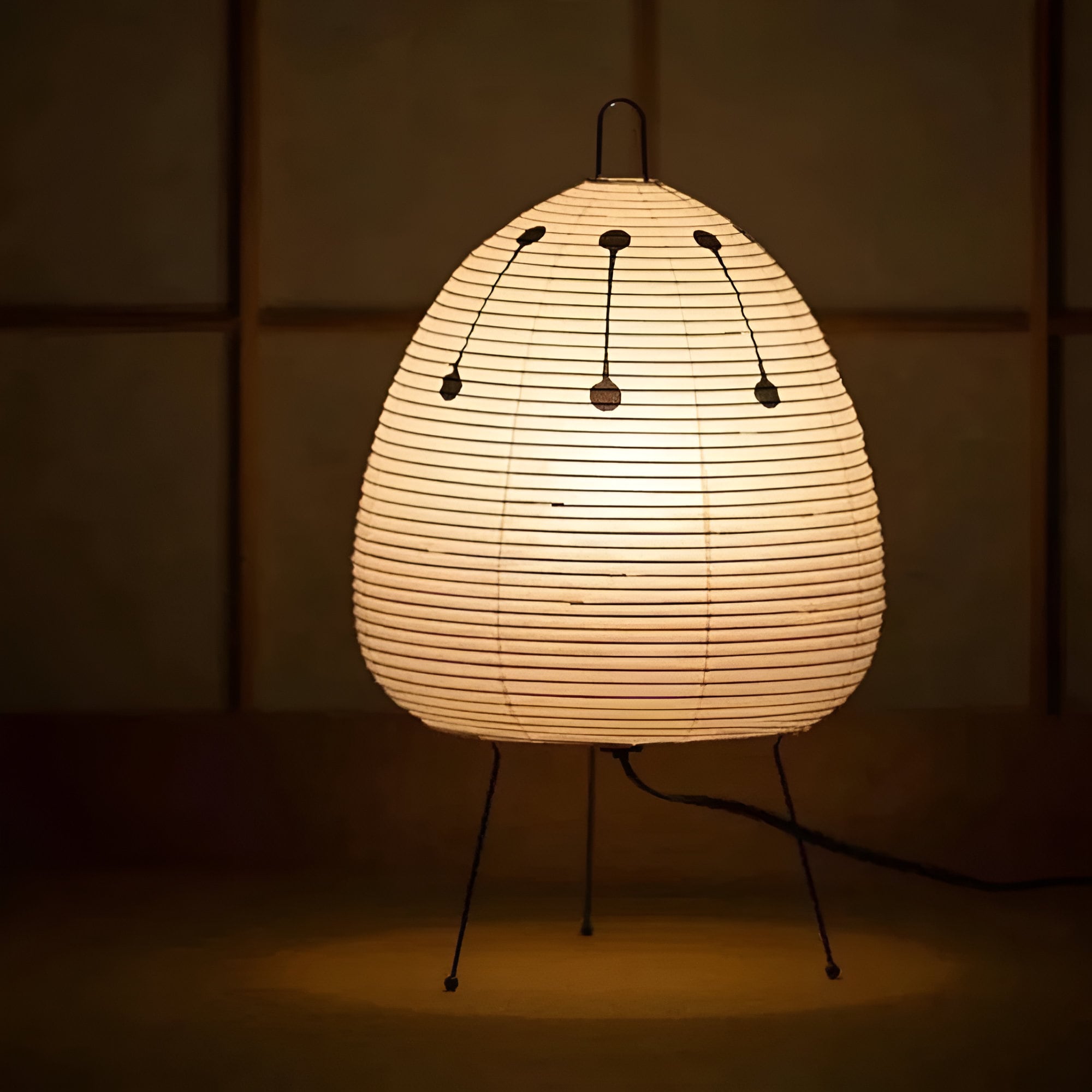 Japanese Rice Paper Table Lamp, Minimalist Night Light, Unique Bedside ...