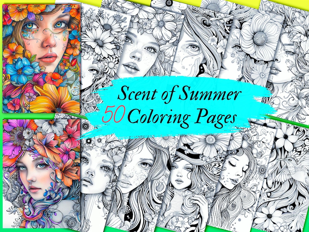 Scent of Summer. Coloring Pages for Adults and Teenagers, Art Therapy ...