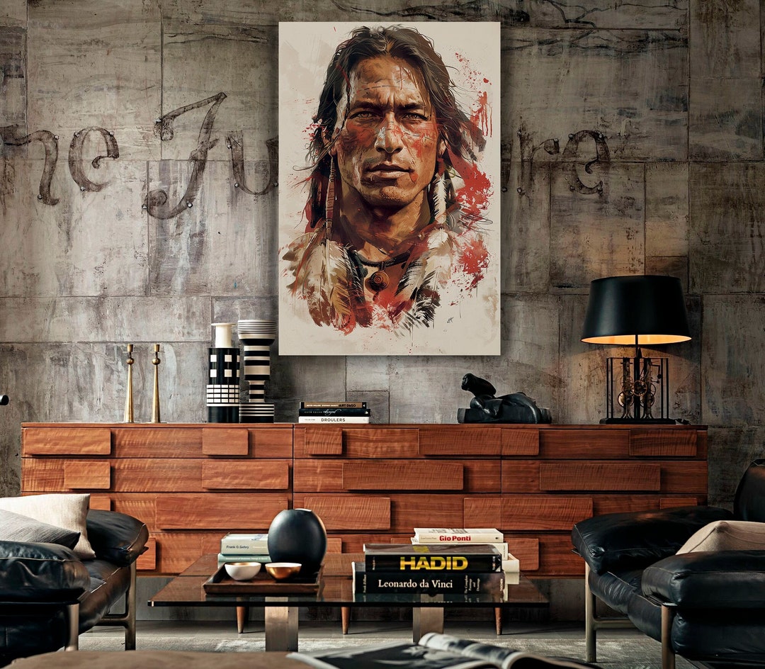 Cowboy Style Poster Featuring a Native American, Injun. - Etsy