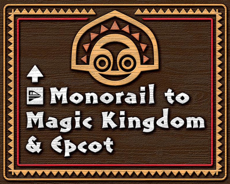 Polynesian Resort ~ Monorail to Magic Kingdom & Epcot Print Poster Sign ...