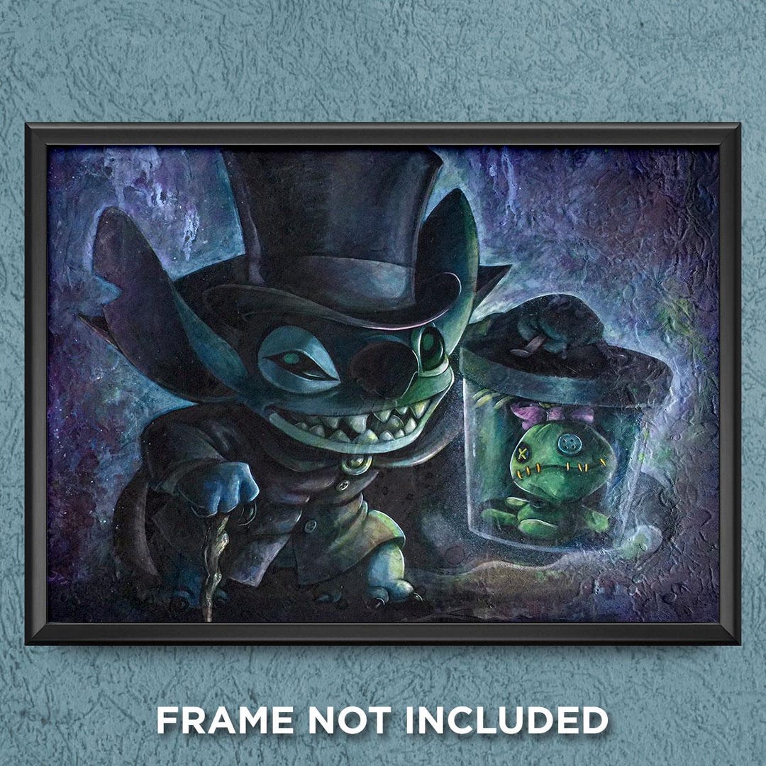 Hatbox Ghost Stitch Haunted Mansion LP Record Poster Attic Scene Hat ...