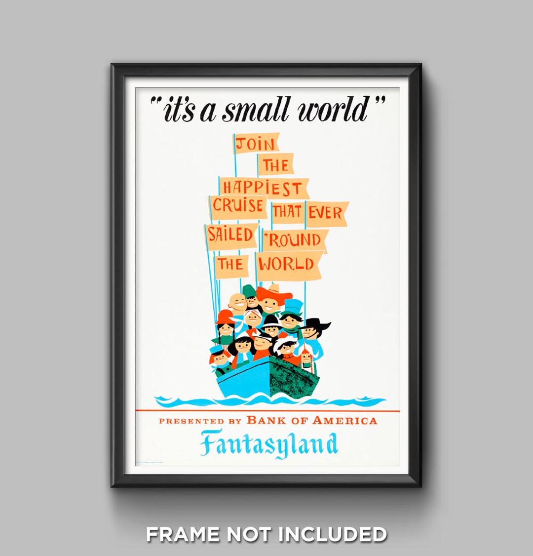 Disney It's A Small World Poster Disneyland Fantasyland Magic Kingdom ...