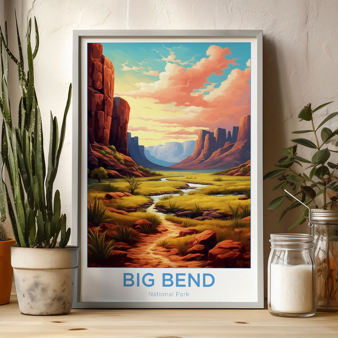 BIG BEND National Park Travel Wall Art BIG Bend Travel Vacation Large ...