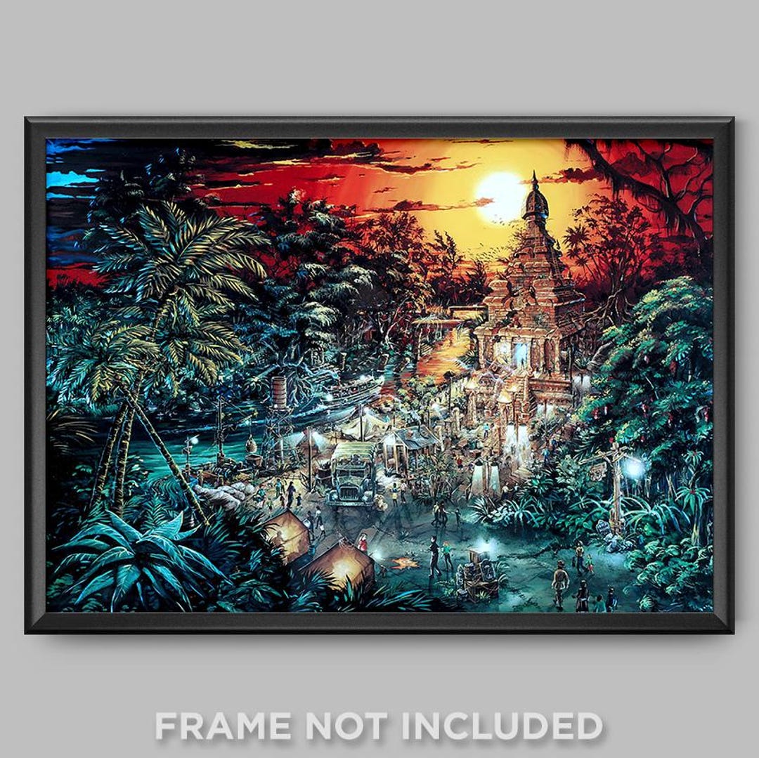 Indiana Jones Adventure Concept Art Print Poster Temple of the ...