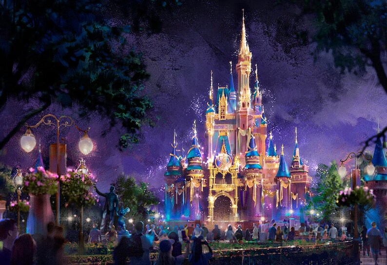 Disney World 50th Anniversary Magic Kingdom Iridescent Castle Magical ...