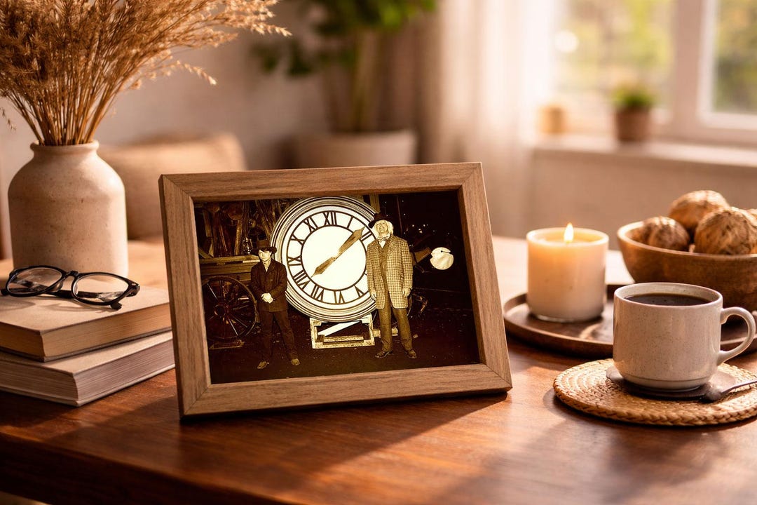 Back to the Future III Clock Photo Print – Old West Time Machine Scene ...