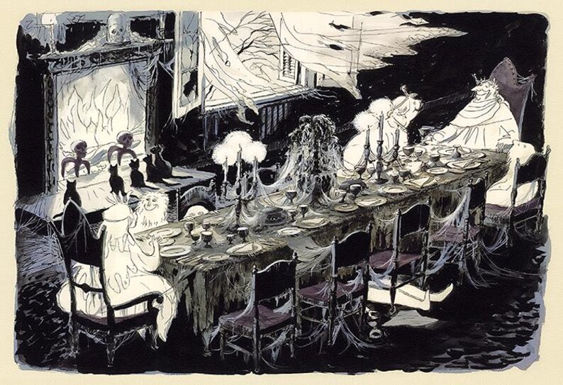 Haunted Mansion Ballroom Table Concept Poster Print Scene Disneyland ...