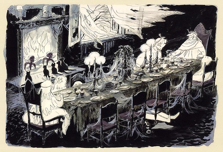 Haunted Mansion Ballroom Table Concept Poster Print Scene Disneyland ...