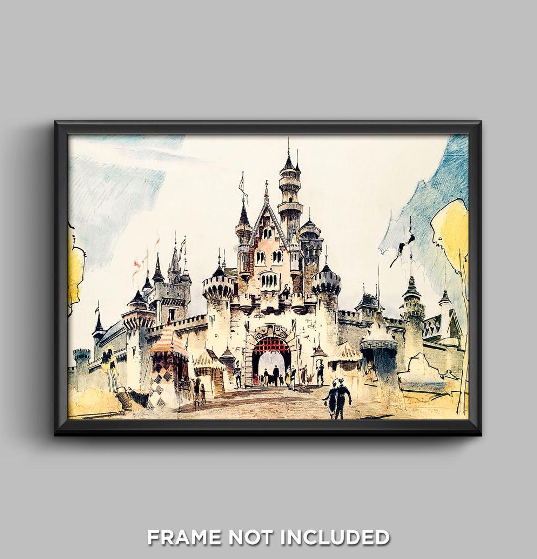 Disneyland Sleeping Beauty Castle Concept Art Painting Poster Aurora's ...
