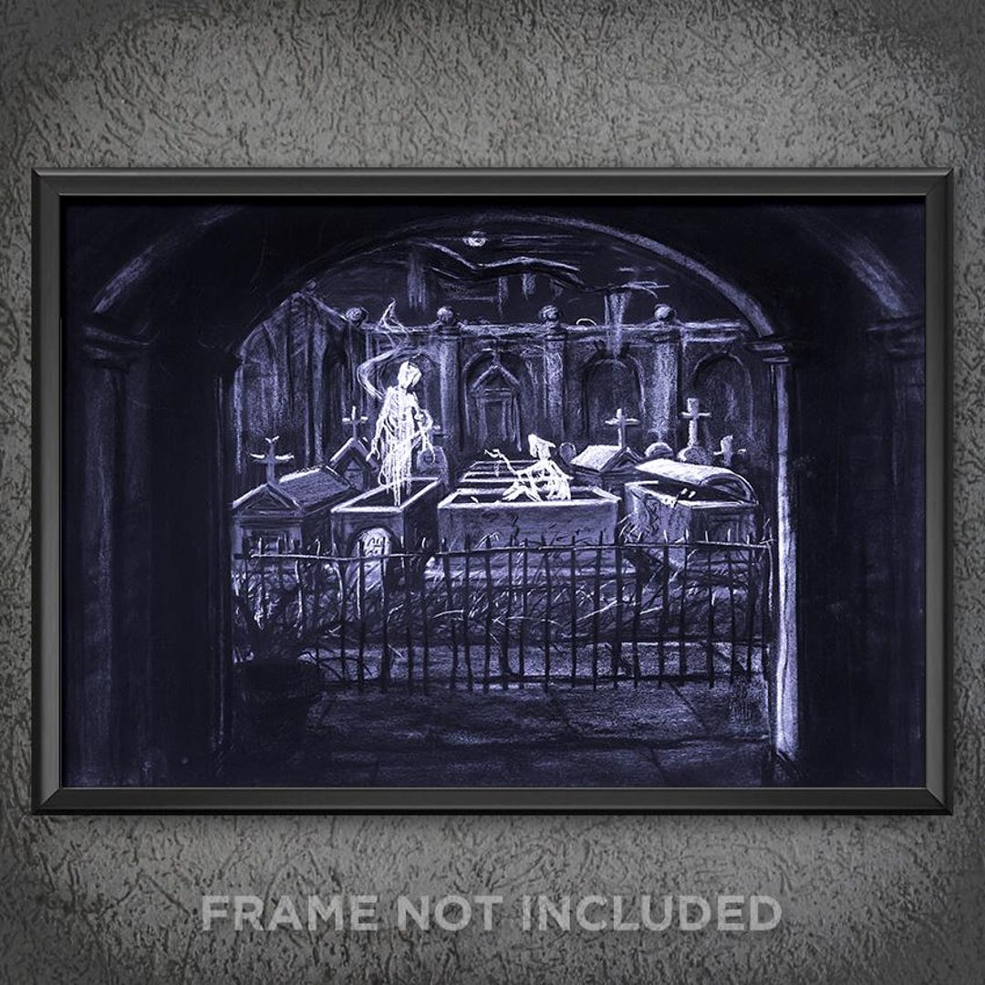 Haunted Mansion Crypt Ghosts Concept Art Print Poster Disneyland Disney ...