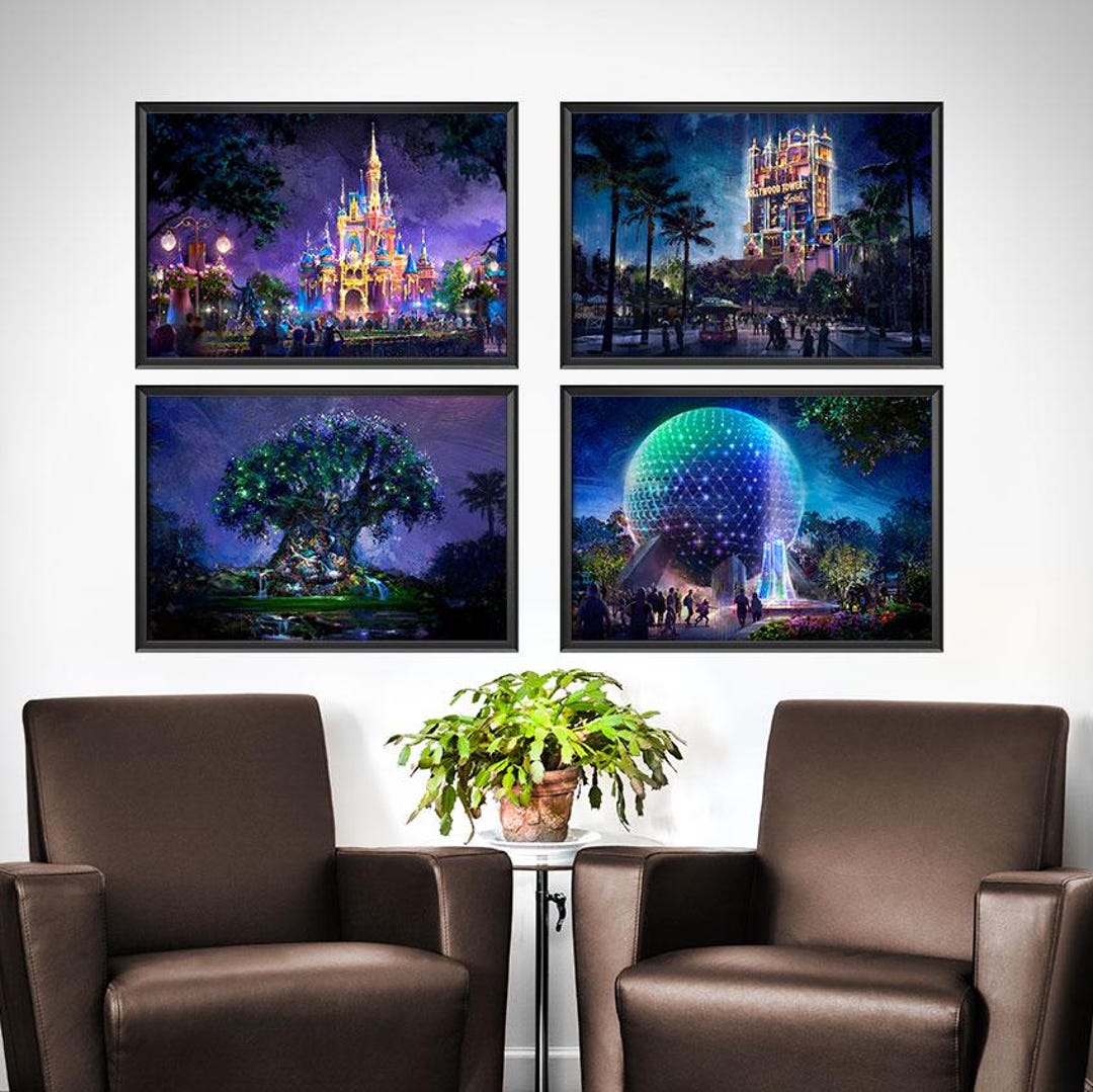 Disney World 50th Anniversary Complete Set of 4 Magic Kingdom ...