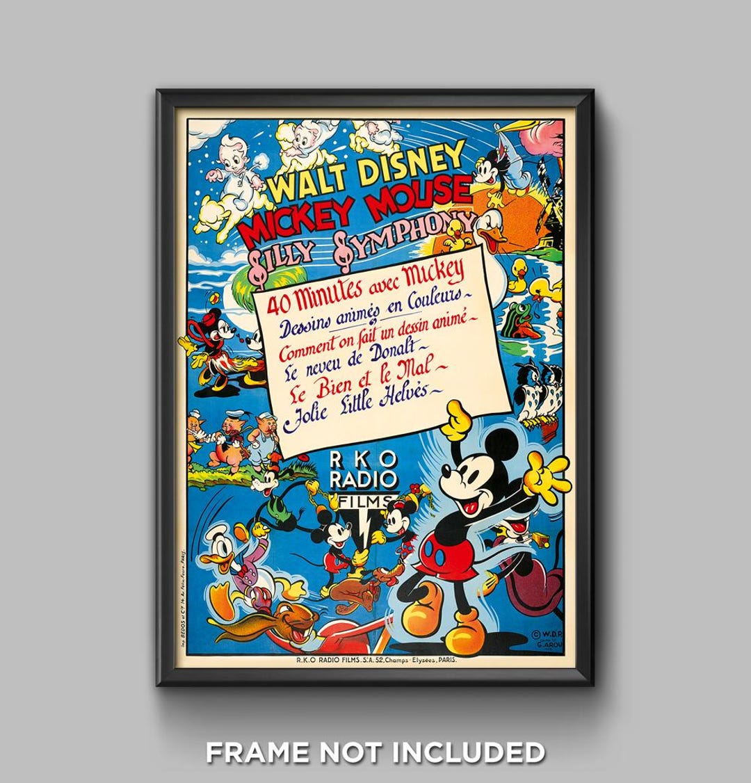 Mickey Mouse Silly Symphony Cartoon Movie Film Poster Print RKO Radio ...