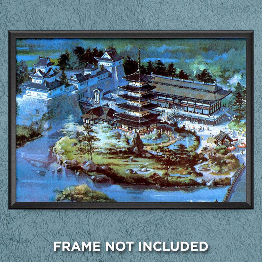 Epcot Center Japan Pavilion Poster Print Attraction Concept Art ...