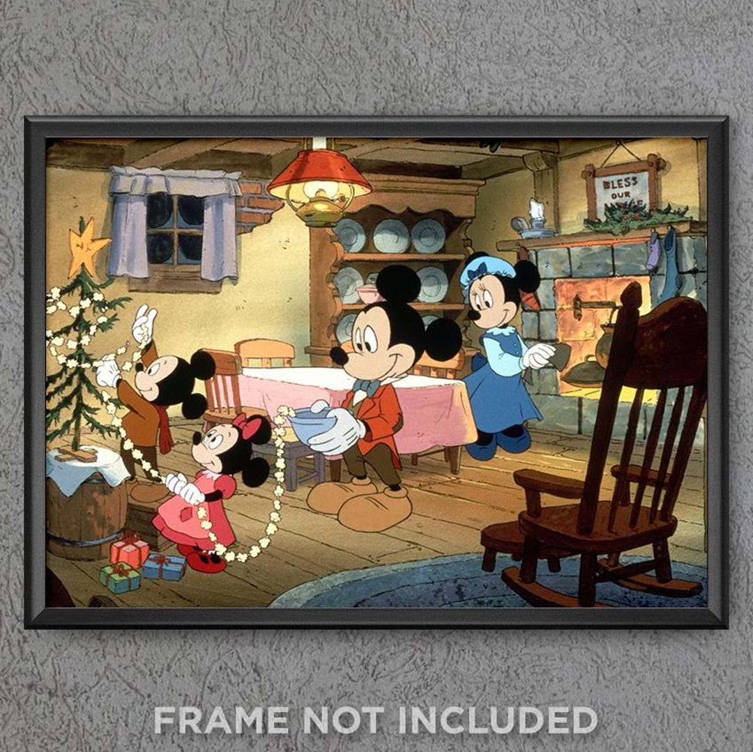 Mickey's Christmas Carol Print Poster Minnie Tiny Tim Disney Disneyland ...