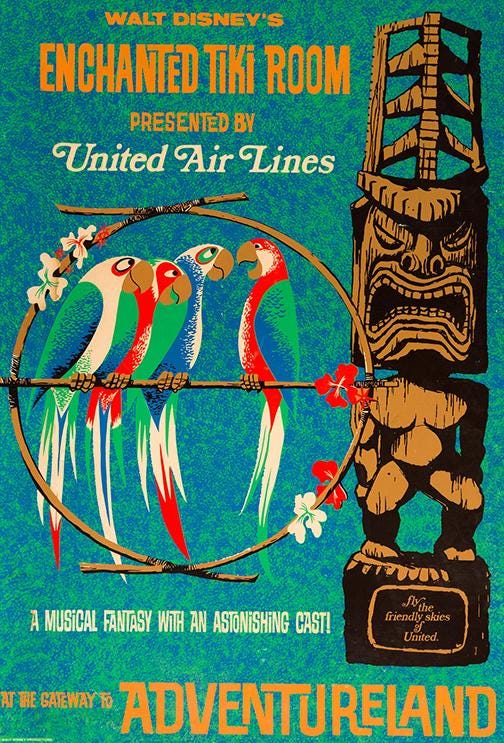 Enchanted Tiki Room Poster Disneyland Tiki Birds Adventureland Magic ...