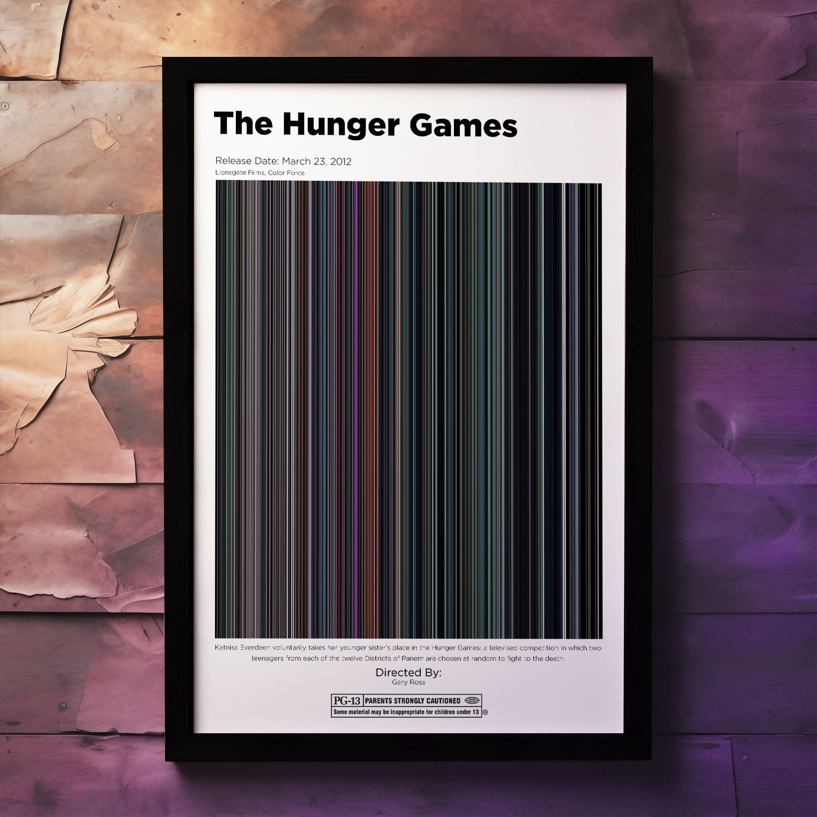 THE HUNGER GAMES Barcode Poster Wall Art Hunger Games Movie Print Wall ...