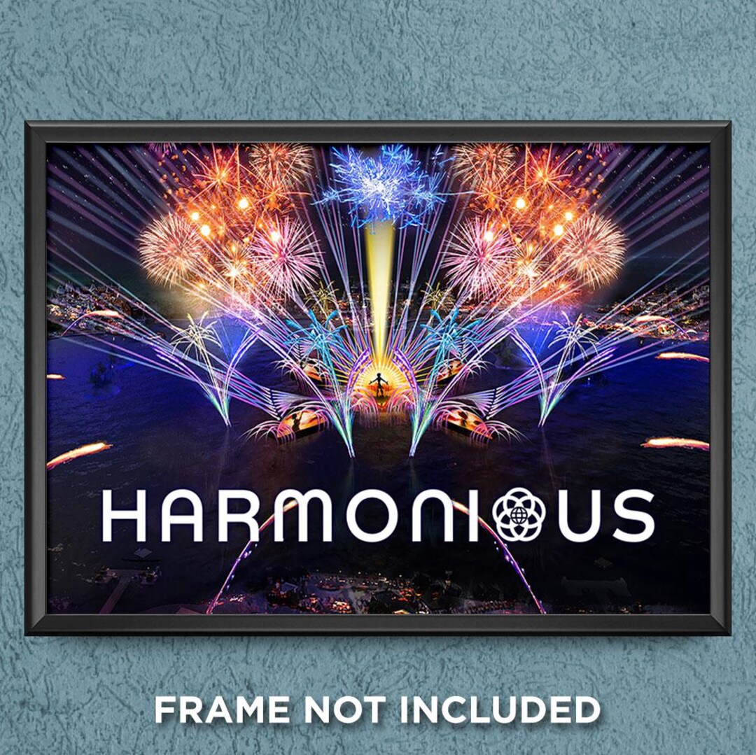 Epcot Center Harmonious Attraction Print Poster Disney World 50th ...