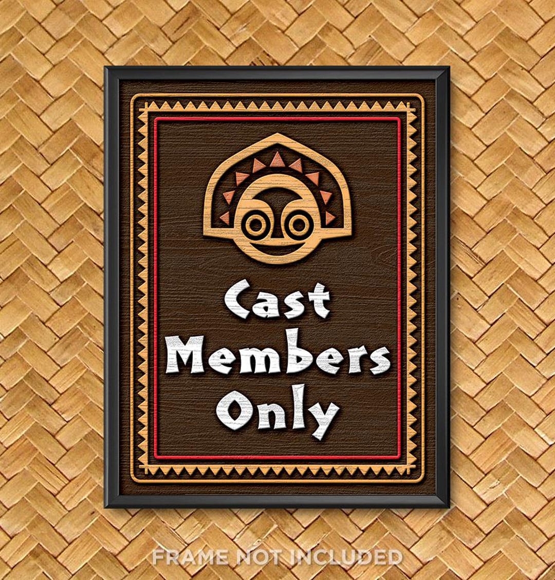 Polynesian Resort Cast Members Only Print Poster Sign Disney World Wall ...