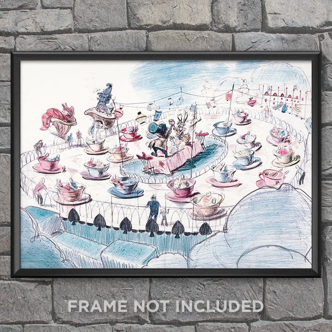 Mad Tea Party Concept Art Attraction Poster Print Cups Disneyland Mad ...