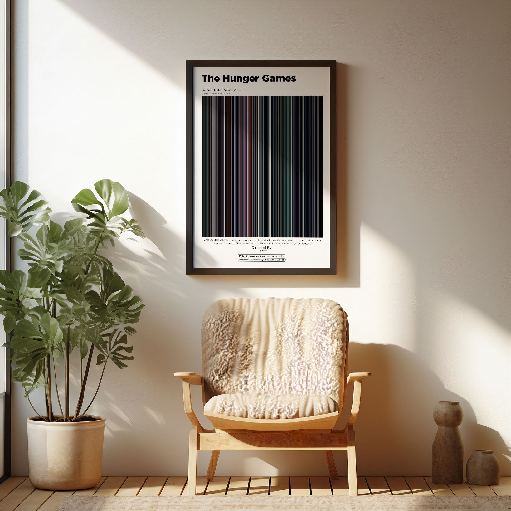 THE HUNGER GAMES Barcode Poster Wall Art Hunger Games Movie Print Wall ...