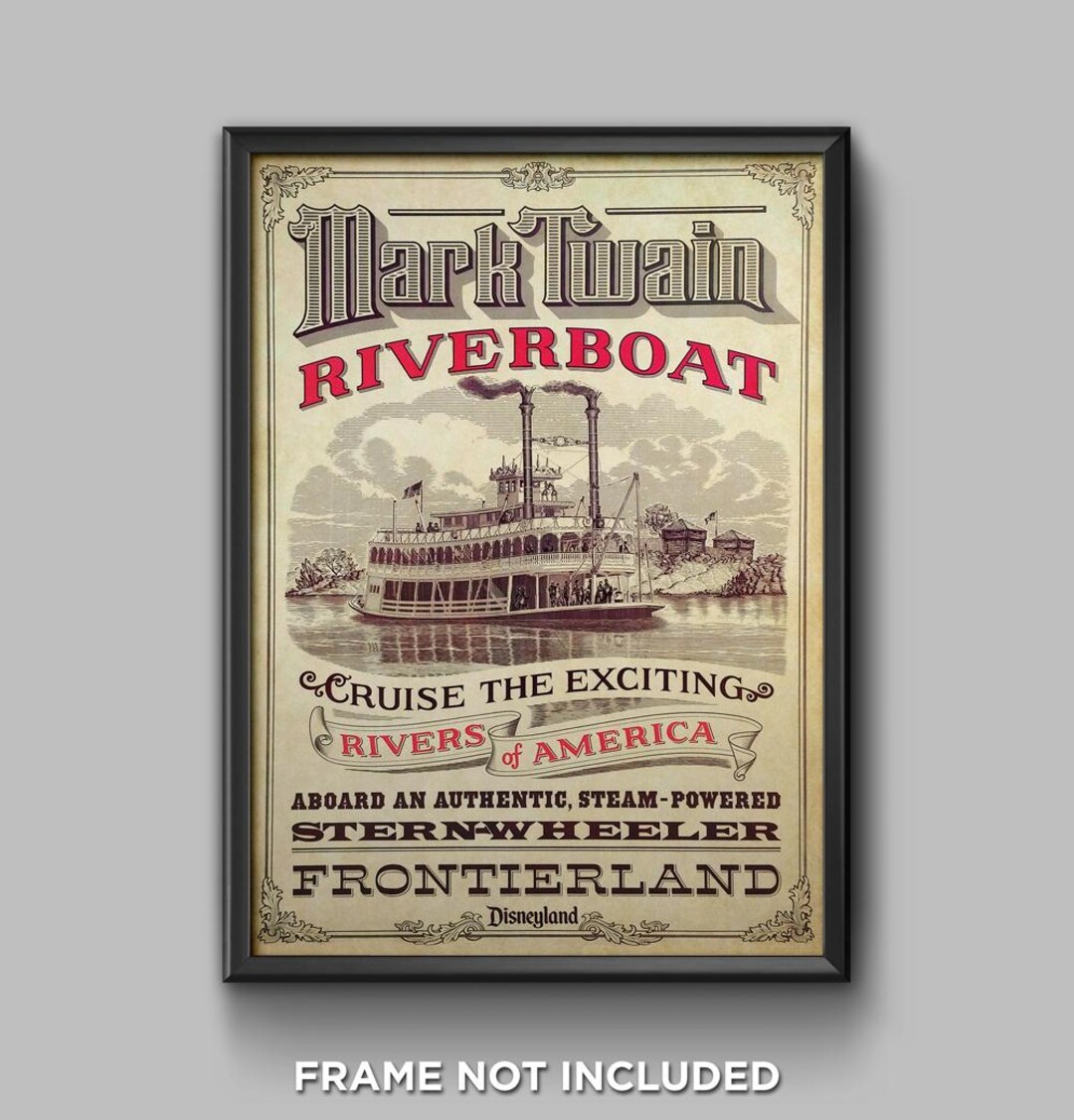 Tom Sawyer Island Mark Twain Riverboat Print Poster Disneyland Disney ...