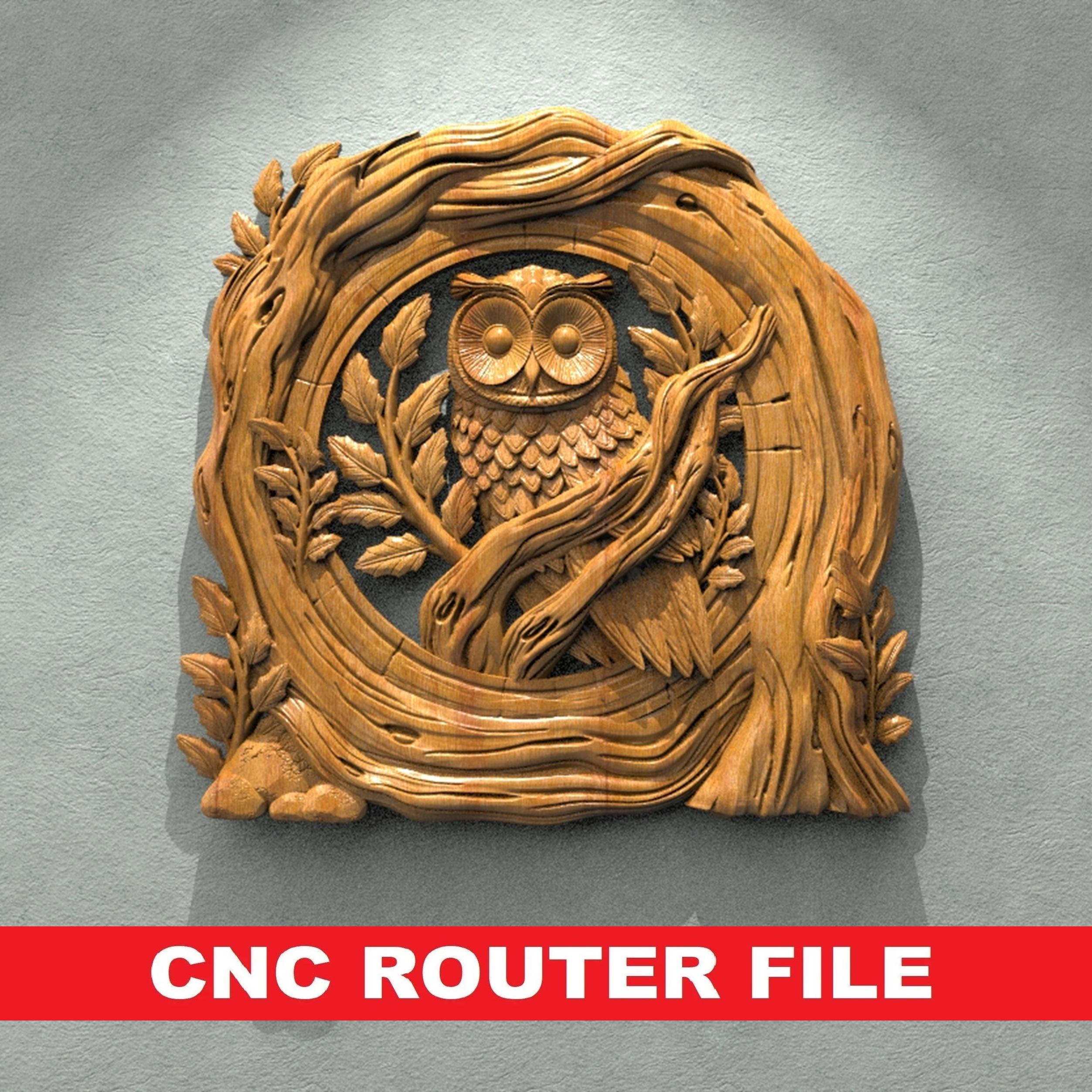 Cnc Router Files, Owl Cnc Stl Files for Wood, 3D Bas Relief Files CNC ...