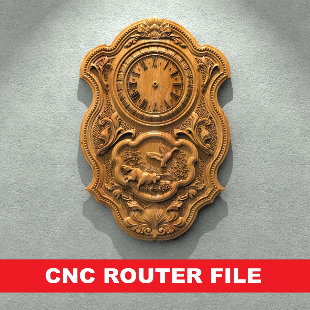 Natural Wall Clock STL File CNC Router Engraver, 3D Relief File ...