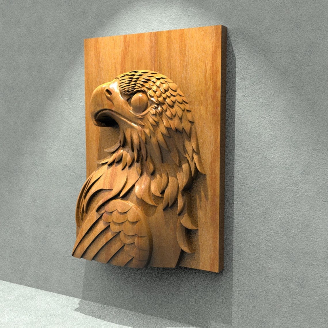 Eagle Head Wall STL File CNC Router Engraver, 3D Relief File Artcam ...