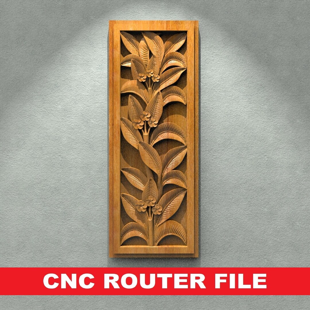 Floral STL File CNC Router Engraver, Leaf 3D Relief File Artcam Aspire ...