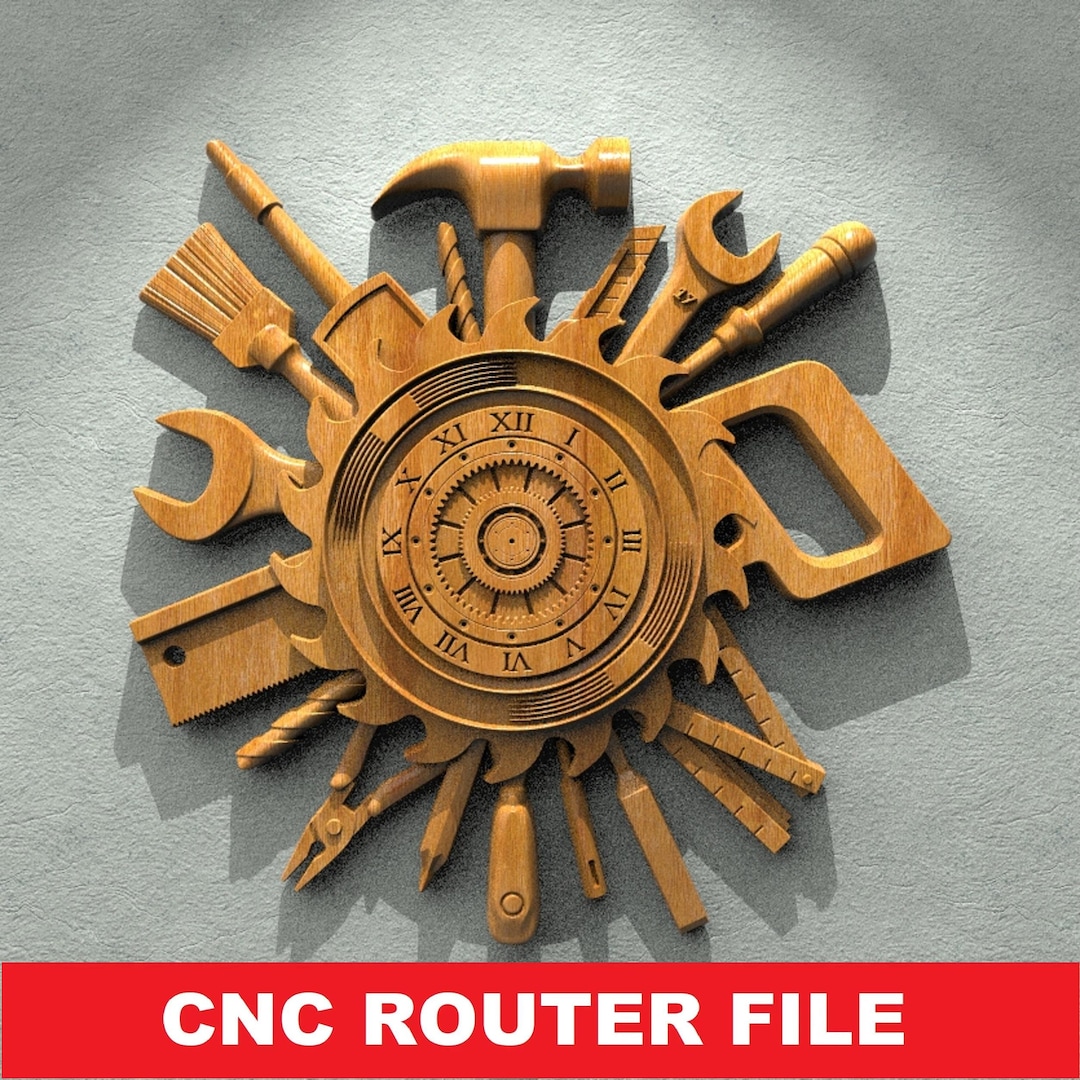 Wall Clock STL File CNC Router Engraver, 3D Relief File | Tested ...