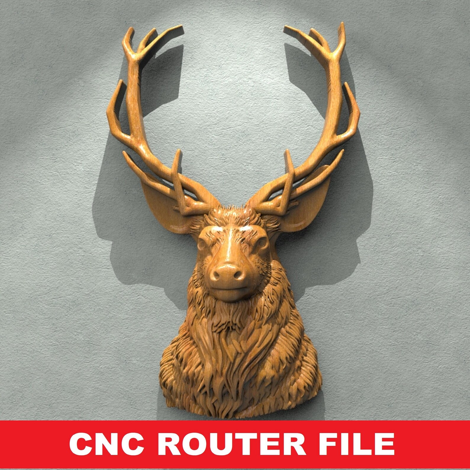 Deer Head STL File CNC Router Engraver, 3D Relief File Artcam Aspire ...