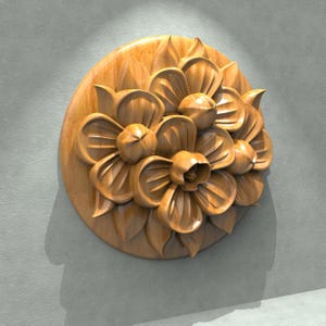 Flower STL File CNC Router Engraver, 3D Relief File Artcam Aspire CNC ...