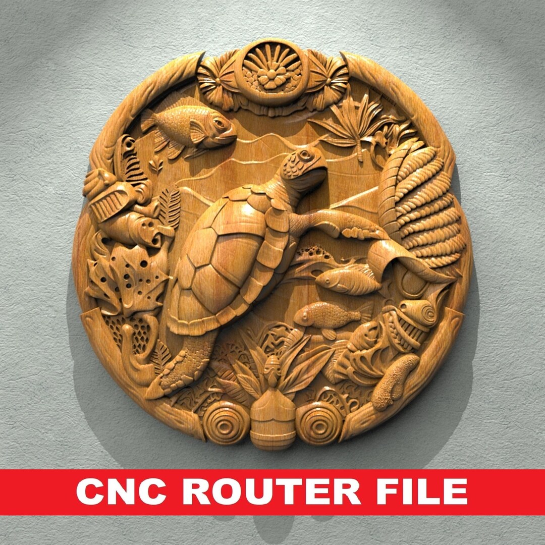 Cnc Router Files, Sea Turtle Stl File for Wood, Caretta Caretta 3D Bas ...