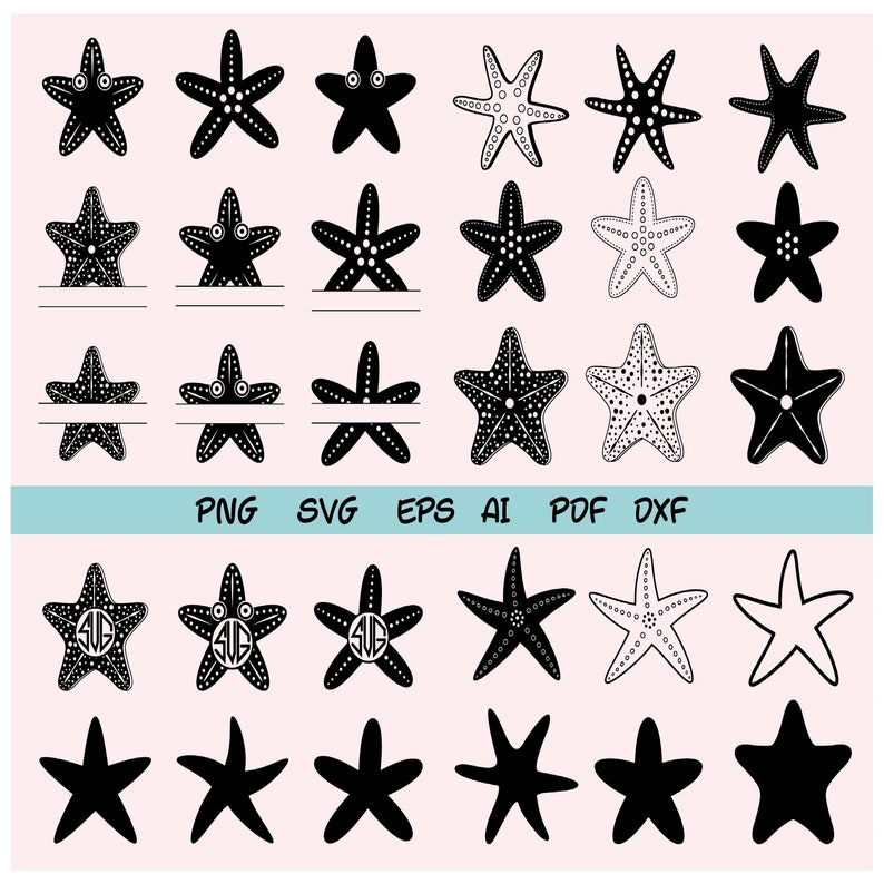 Bundle SVG, 30 Star Fish SVG Bundle Cut Files for Cricut Laser and ...
