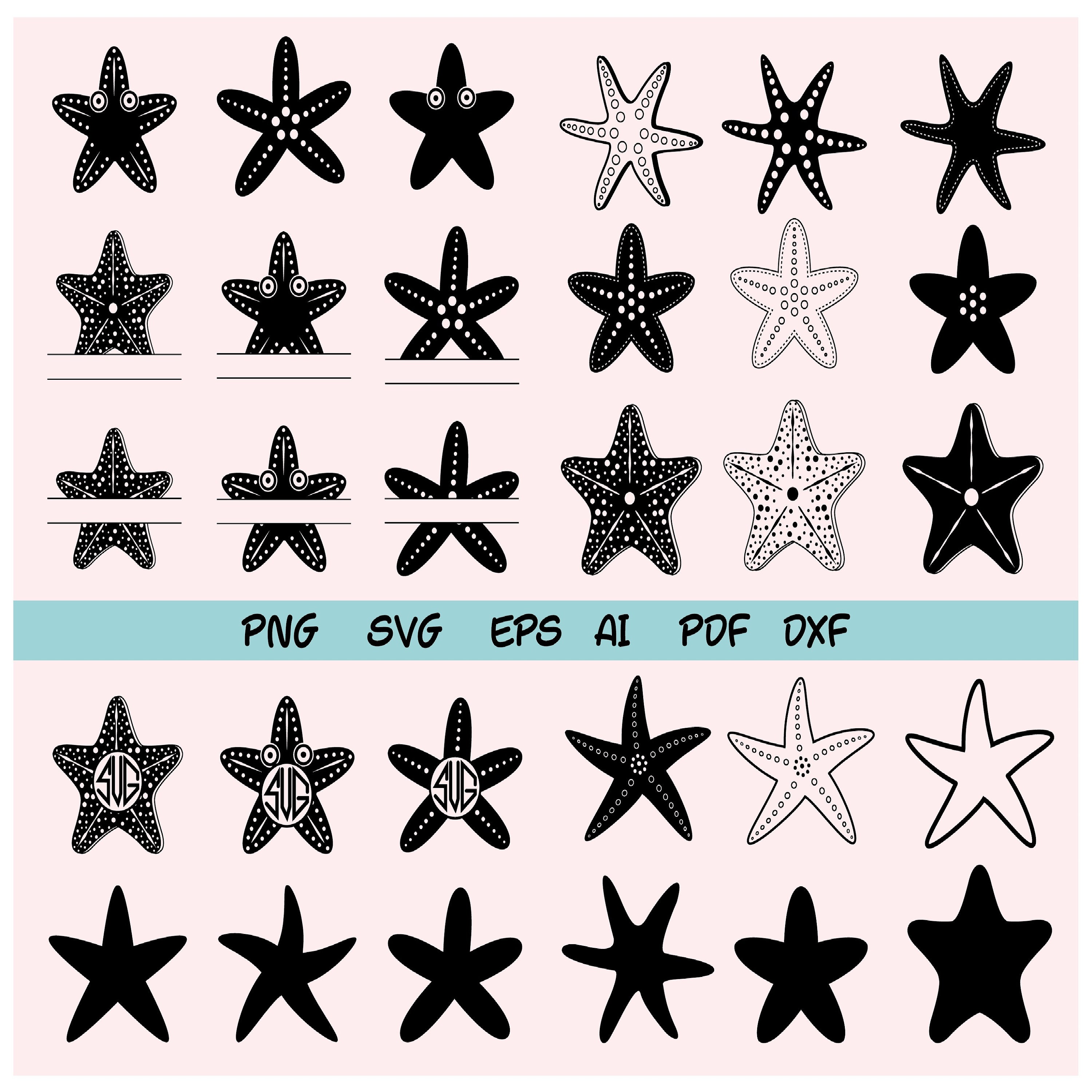 Bundle SVG, 30 Star Fish SVG Bundle Cut Files for Cricut Laser and ...