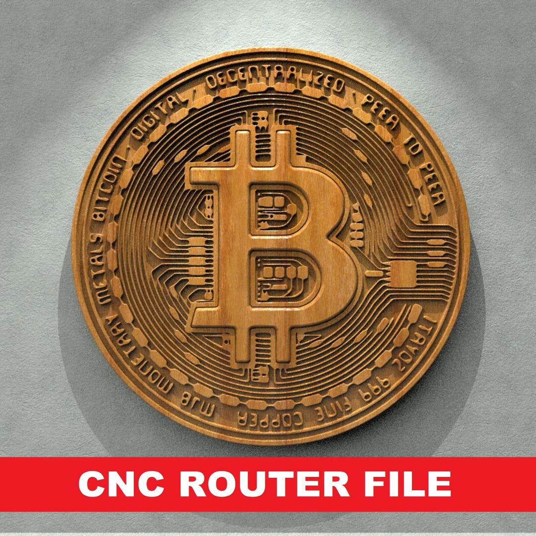 BTC Bitcoin STL File CNC Router Engraver, 3D Relief File Artcam Aspire ...