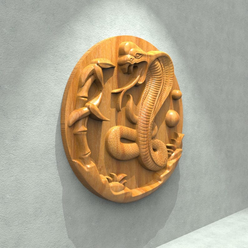 Cobra Snake Wall STL File CNC Router Engraver, 3D Relief File Artcam ...
