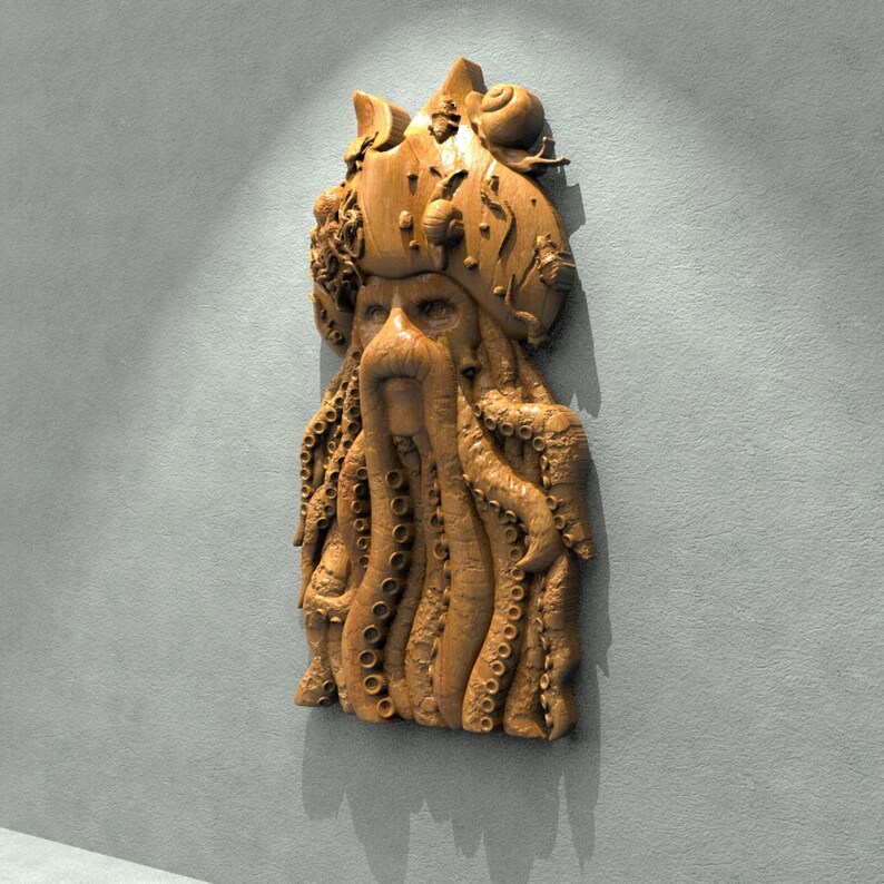 Davy Jones Pirate STL File CNC Router Engraver, 3D Relief File Artcam ...