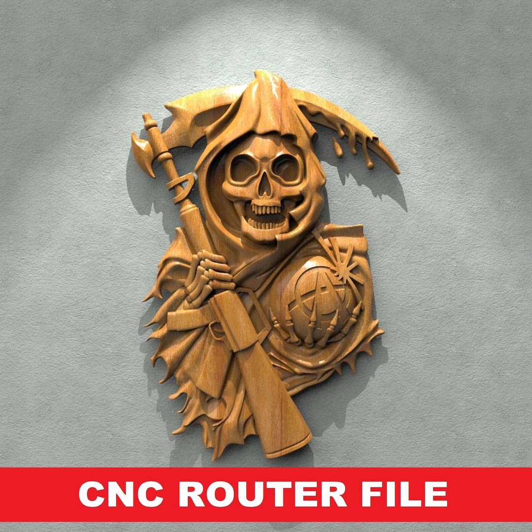 Grim Reaper STL File CNC Router Engraver, 3D Relief File Artcam Aspire ...