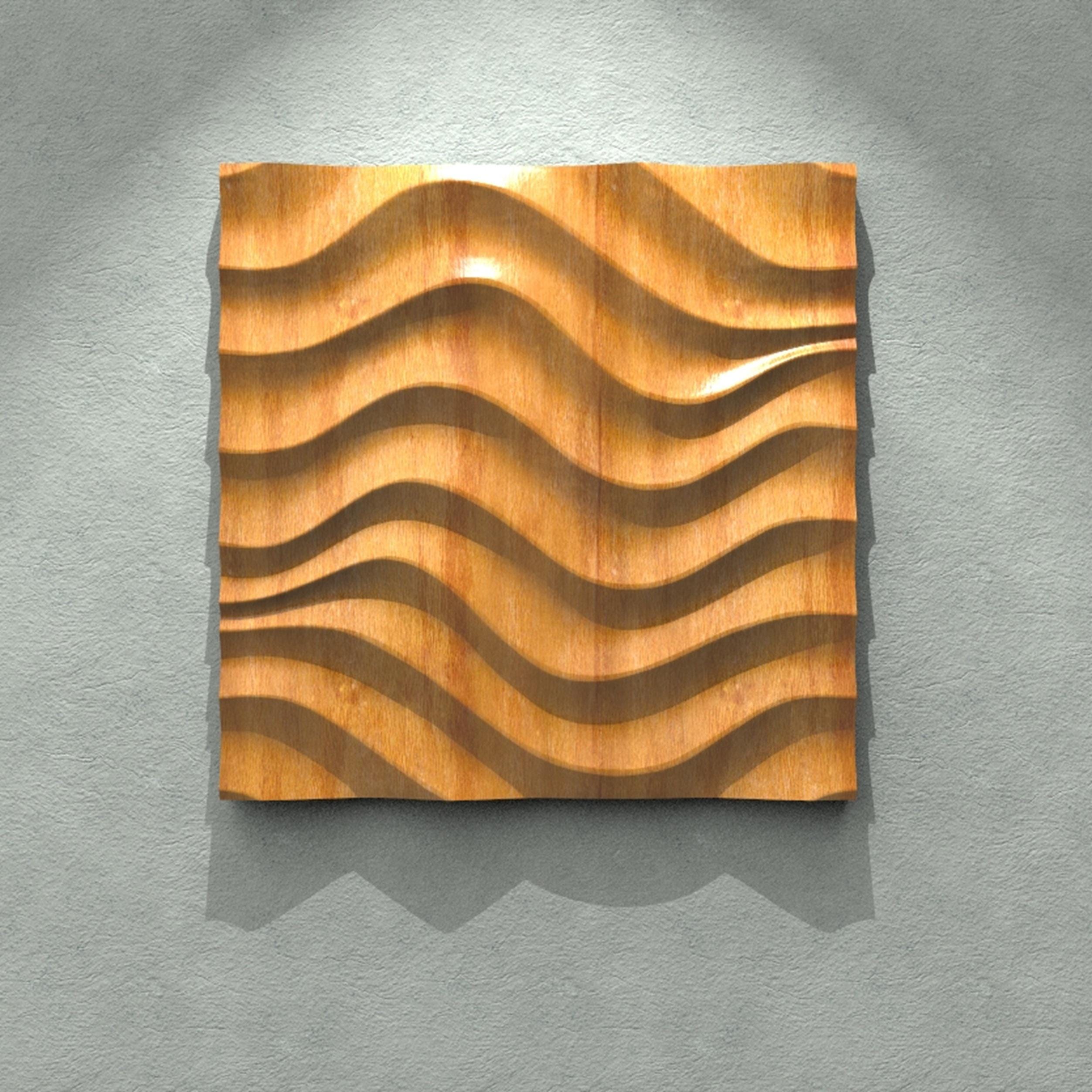 3D Wave Panel STL File – CNC Router Relief Model for Decorative Wall ...