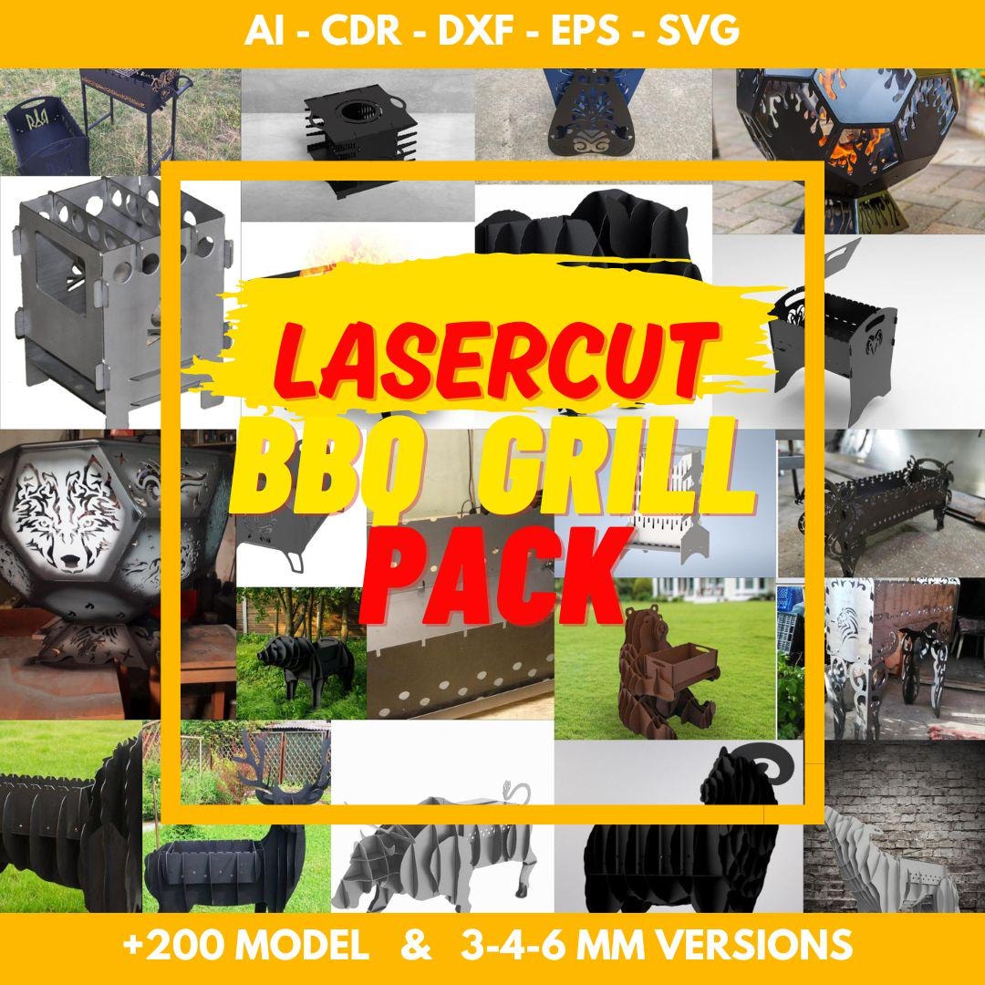 Plasma Cut 3D BBQ Grill Pack +20 Cnc & Laser Cut - Plasma Cut Files for ...