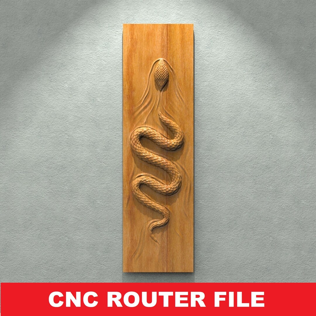 Snake STL File CNC Router Engraver, 3D Relief File Artcam Aspire CNC ...