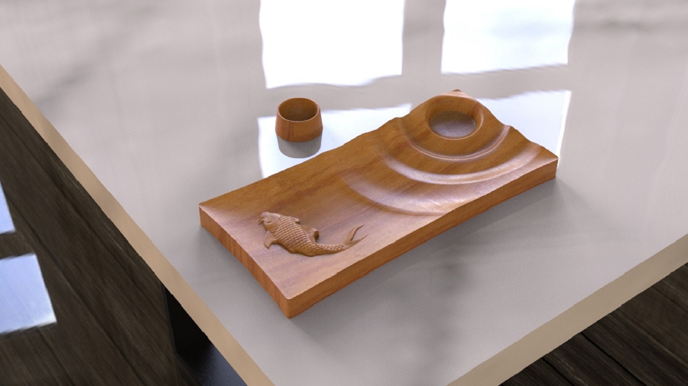 Sushi Plate and Souce Bowl Cnc Router Files for Wood Tray, Files for ...