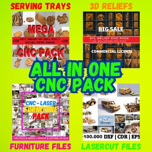 Laser Cut Cnc Router Files Mega Bundle 100.000 Files for Cnc Router ...