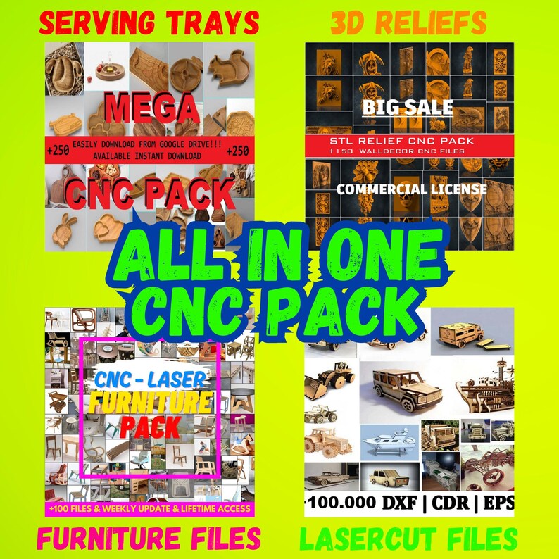 Laser Cut Cnc Router Files Mega Bundle 100.000 Files for Cnc Router ...