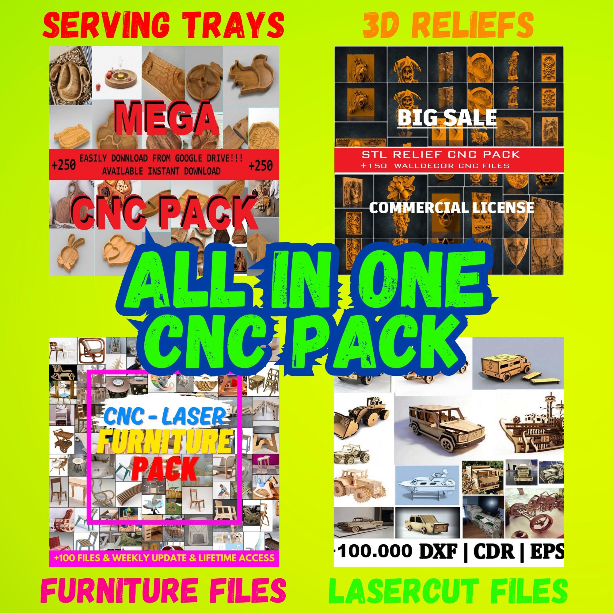 Laser Cut Cnc Router Files Mega Bundle 100.000 Files for Cnc Router ...