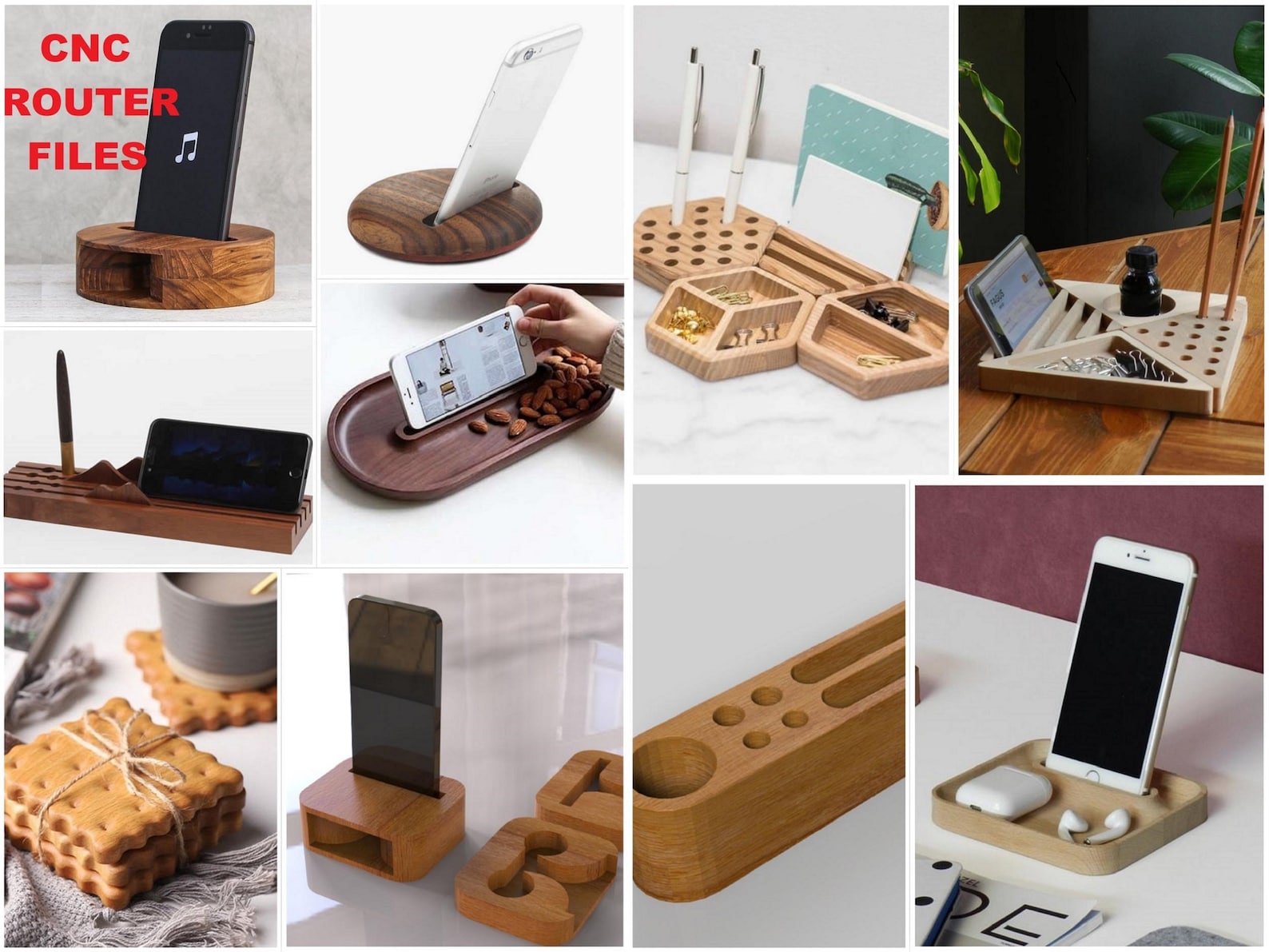 Pack of 10 Desk Organizer Cnc Cut Files for Cnc Router, Dxf, Dwg, Eps ...