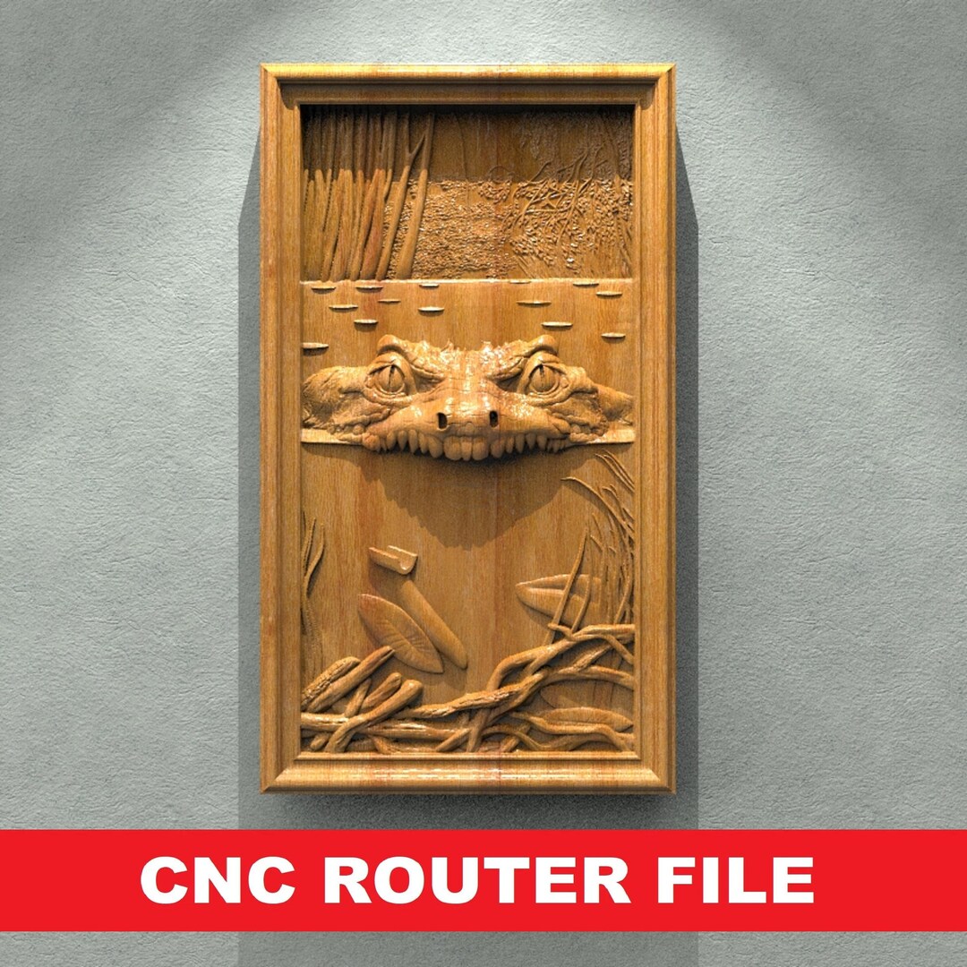 Crocodile Head STL File CNC Router Engraver, 3D Relief File Artcam ...