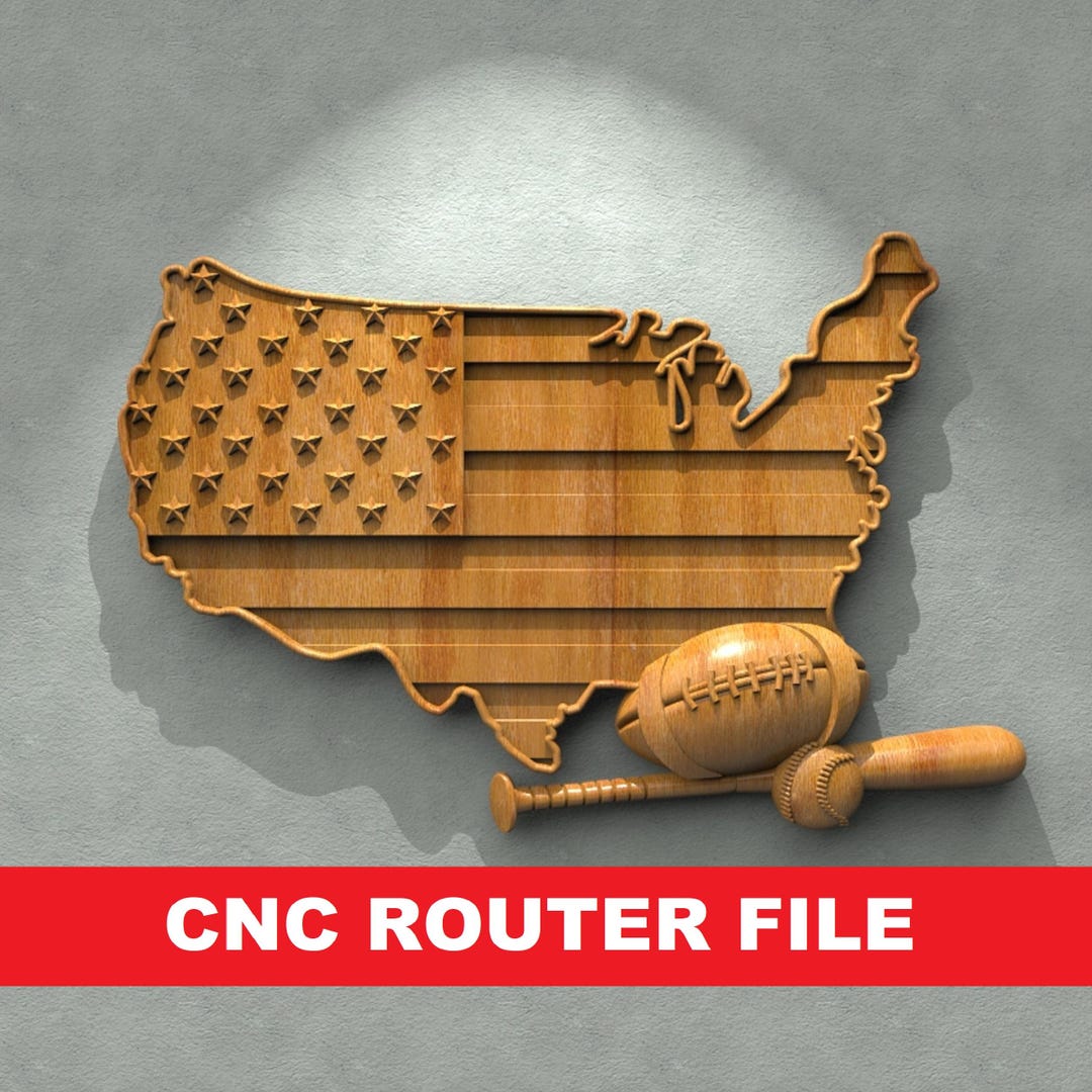 Baseball and Usa Map STL Model CNC Router Engraver Artcam Aspire CNC ...